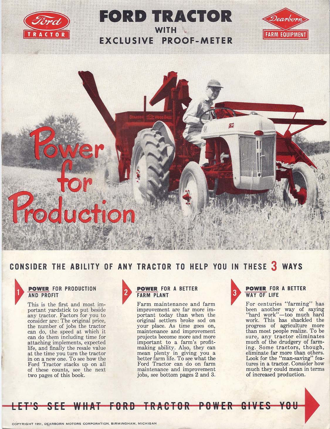 Ford Tractor with Exclusive Proof-Meter - ad brochure
