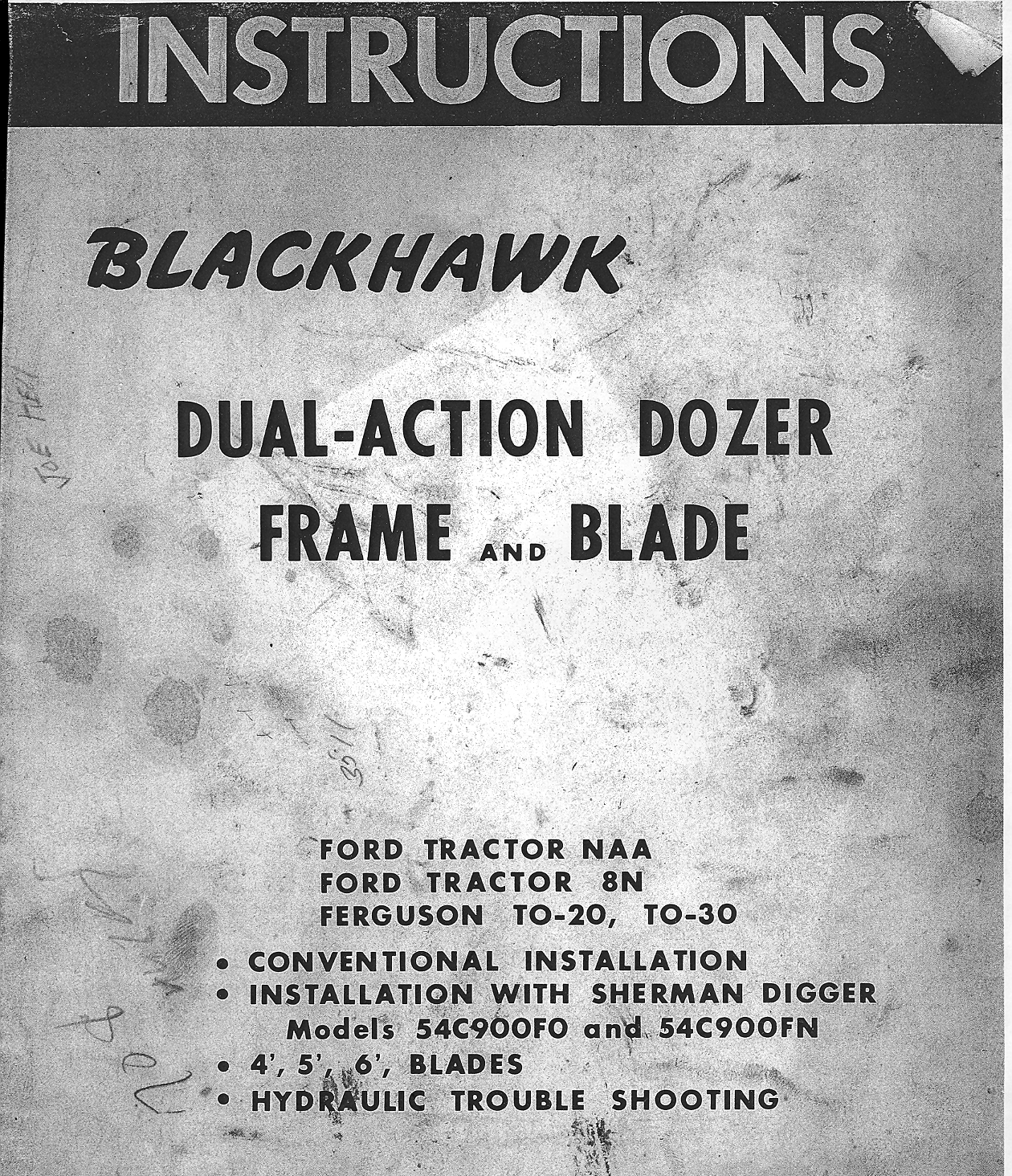 Arps Blackhawk Dual-action Dozer Frame & Blade - owner's man