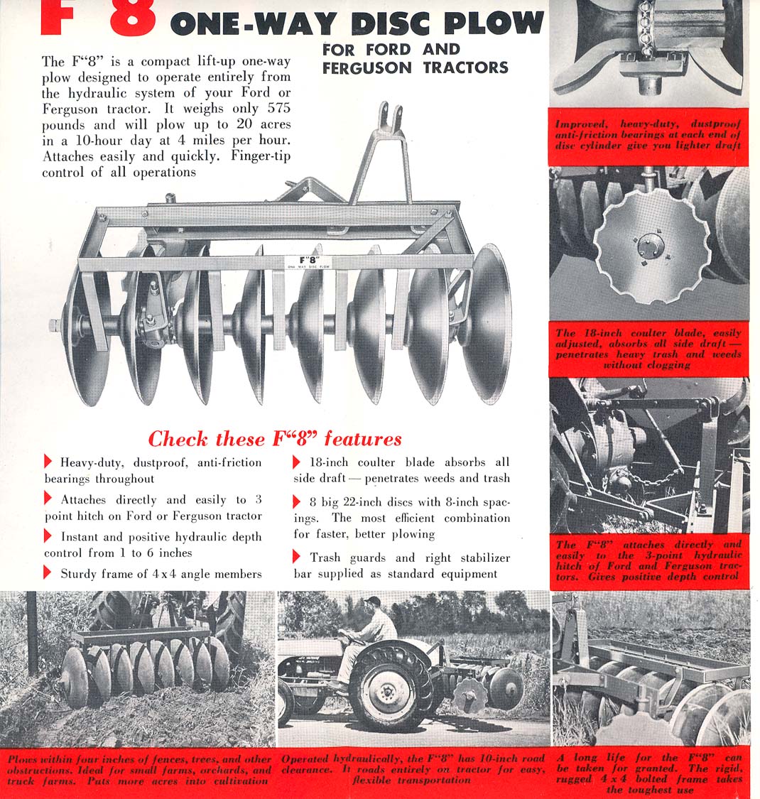 F"8" One-Way Disc Plow - ad brochure