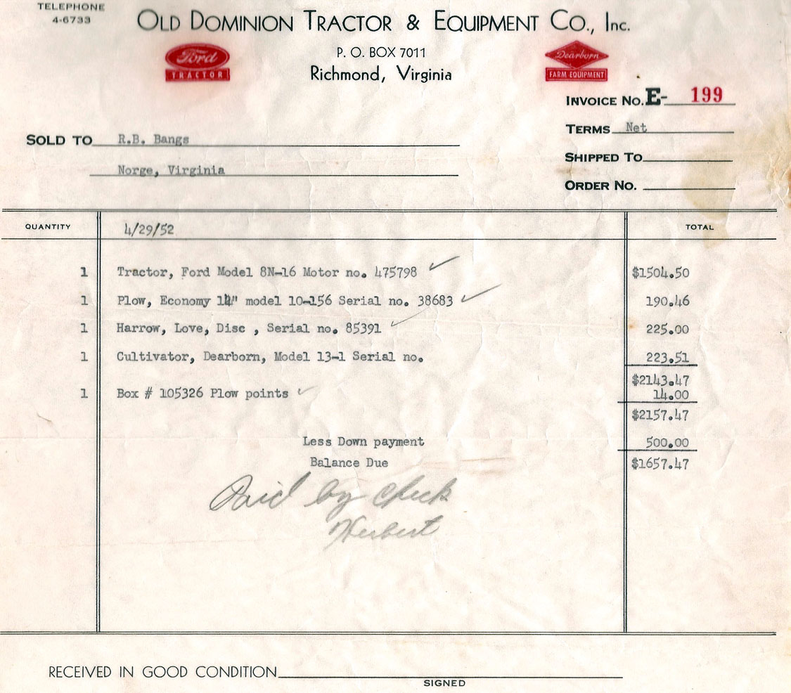 Re: Facsimile Ford Tractor Owner Registration Form